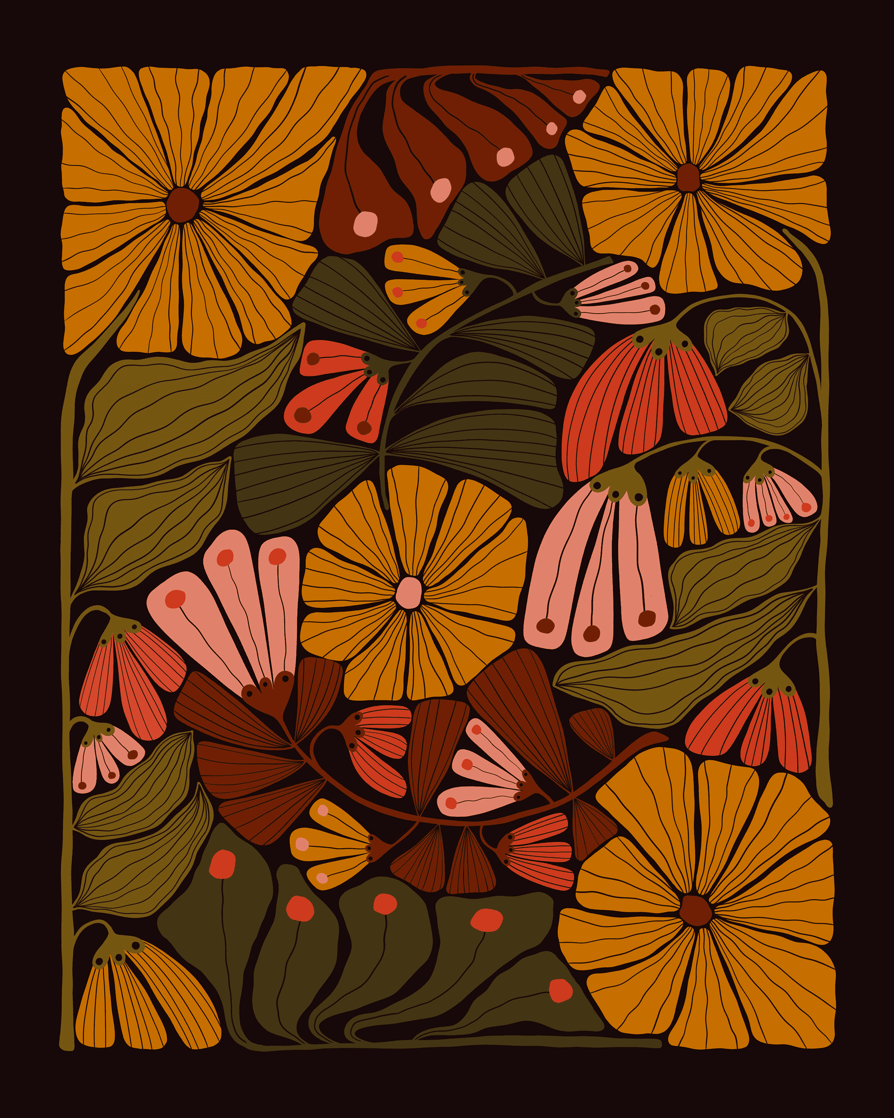 Modern Retro Flower Illustration | Faye Art Print | High West Wild