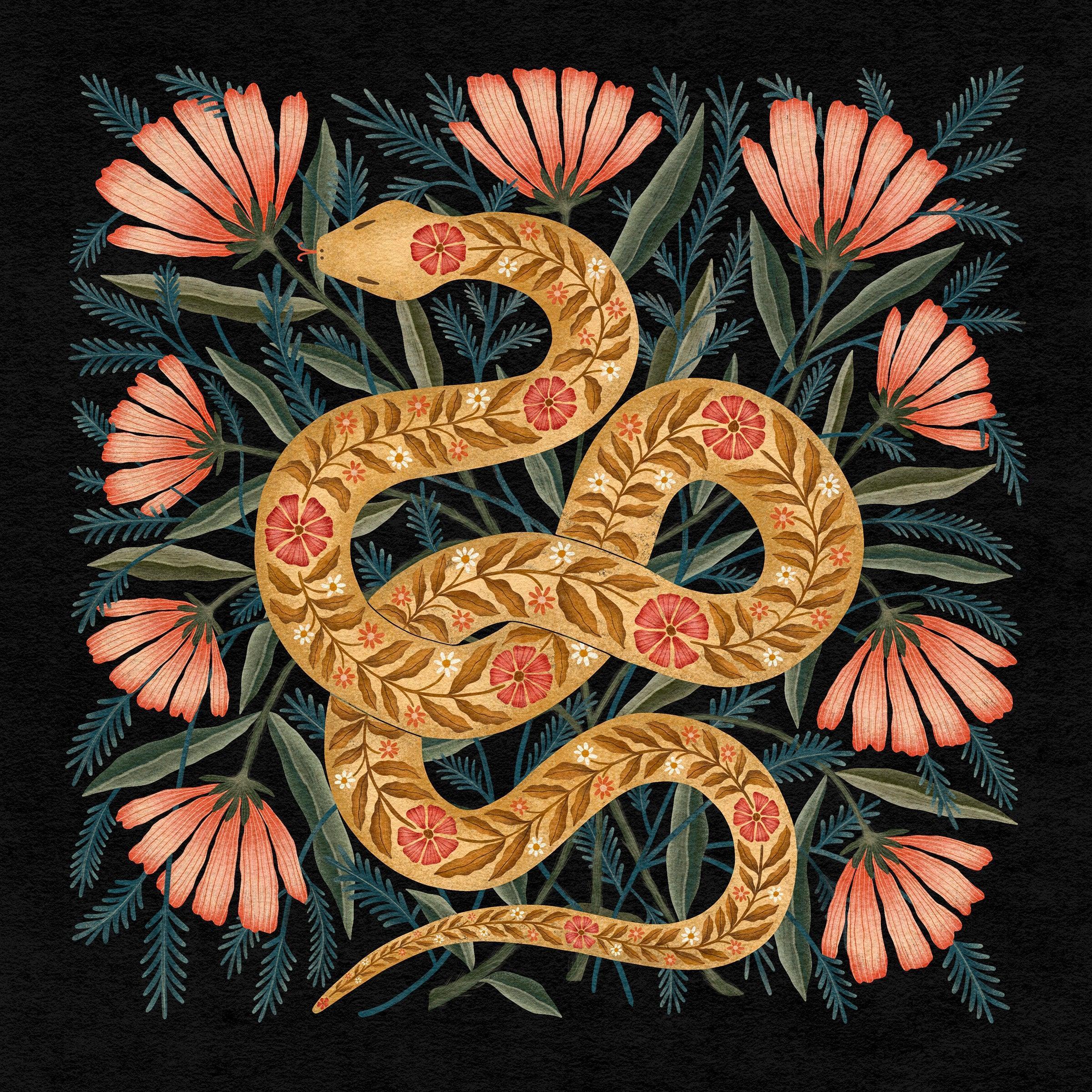 Floral Snake Illustration | Ophidian Folklore | High West Wild