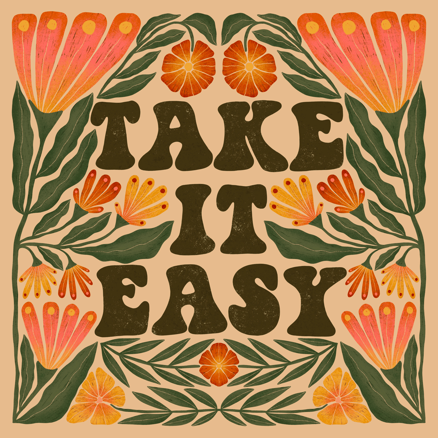 Groovy 70s Illustration | Take it Easy Art Print | High West Wild